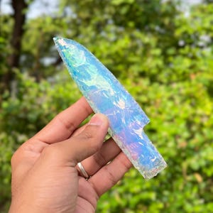 6" Opalite Angel Aura Knife, Opal Coated Knife, Handmade Opal Carving ...