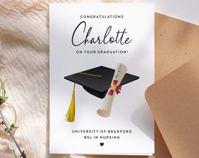 Personalized Graduation Card: Congrats Graduate, University Card - Etsy