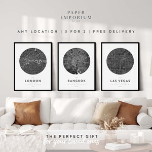 Custom Map Prints - Any Location - 3 for 2 Offer - City Print, City Map ...