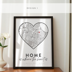 Home is Where the Heart is Print, First Home, Gift Map- New Home, First ...