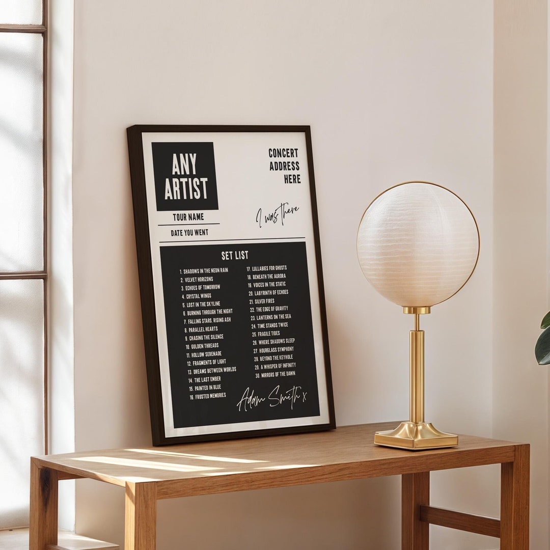 Custom Concert Set List Print: Personalised Music Gift - Etsy