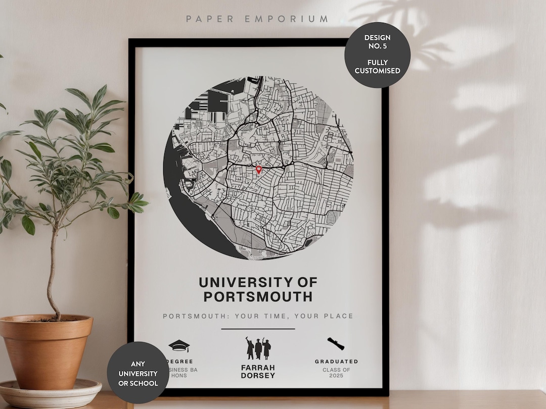 Personalised Graduation Map Print | University Graduation Gift | Custom ...