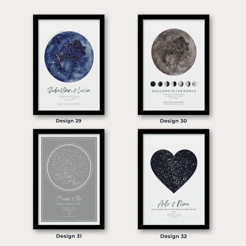 Wedding Star Map Greeting Card, Personalised Night Sky Wedding Card ...