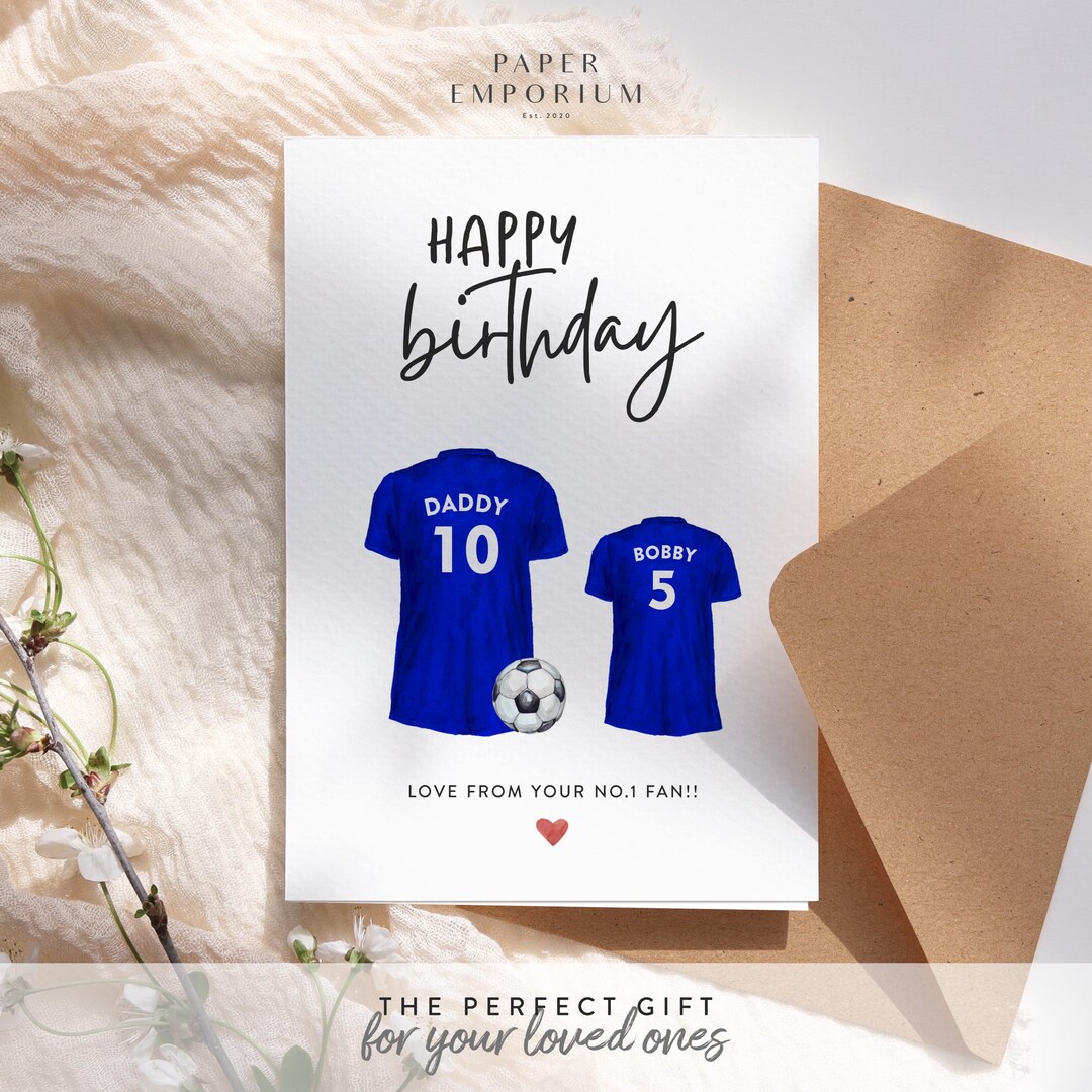 Football Custom Colours Card or Mug for Dad, Birthday, Fathers Day Dad ...