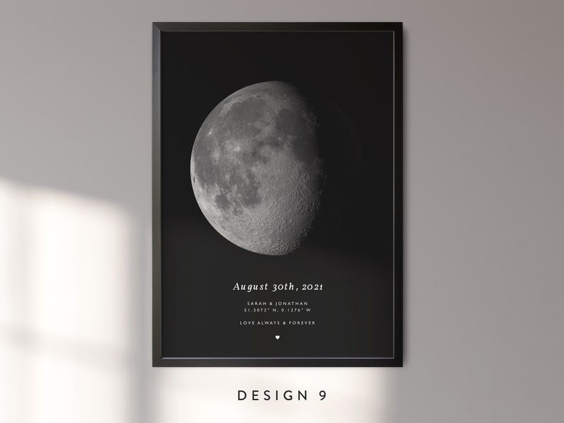 Personalised Moon Phase Prints, the Night We Married, Gift for Mum Dad ...