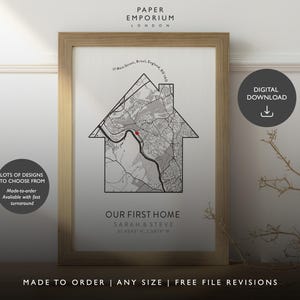 Home is Where the Heart is Print, First Home, Gift Map- New Home, First ...