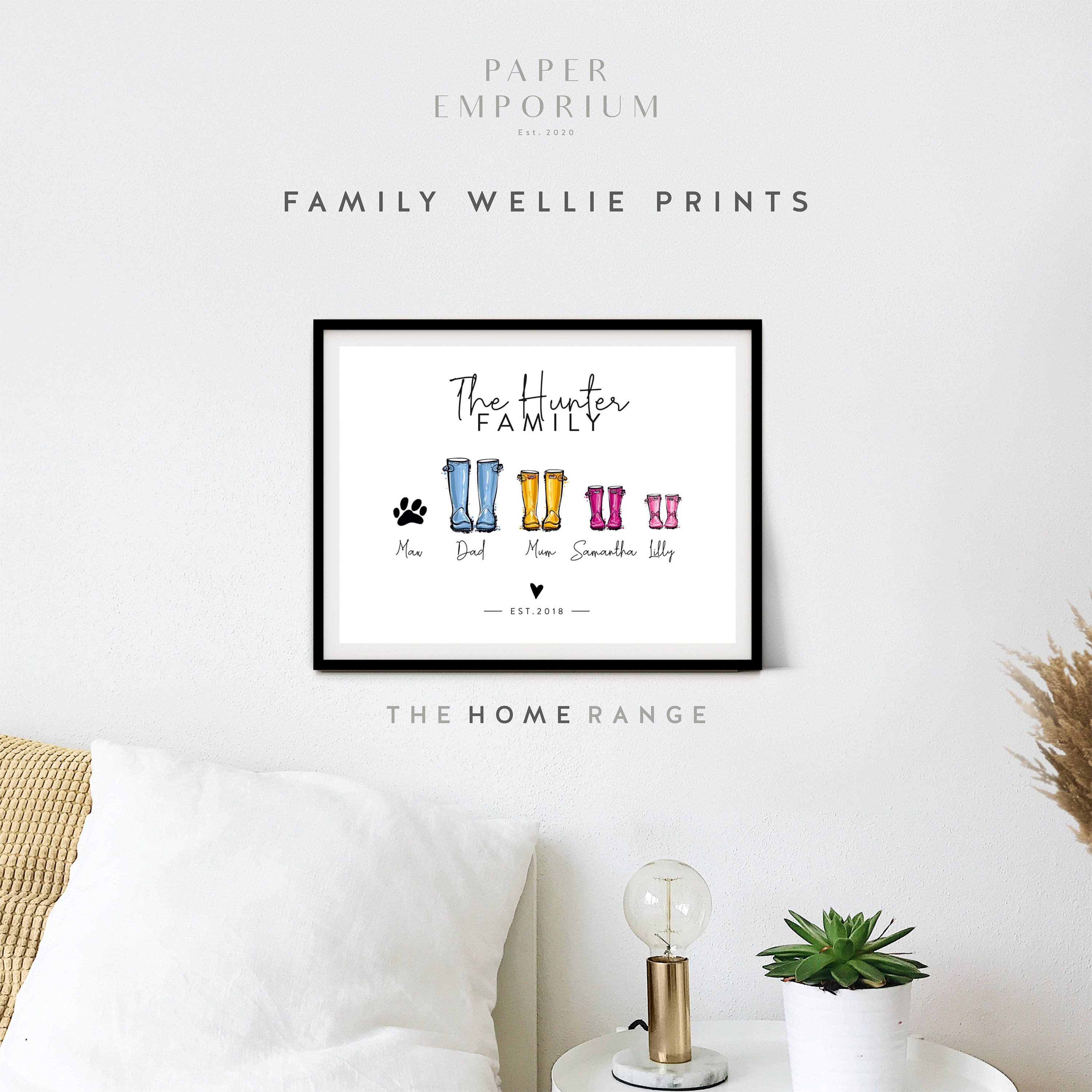 Wellie Boot Print Fully Custom Welly Boots Print for Family | Etsy