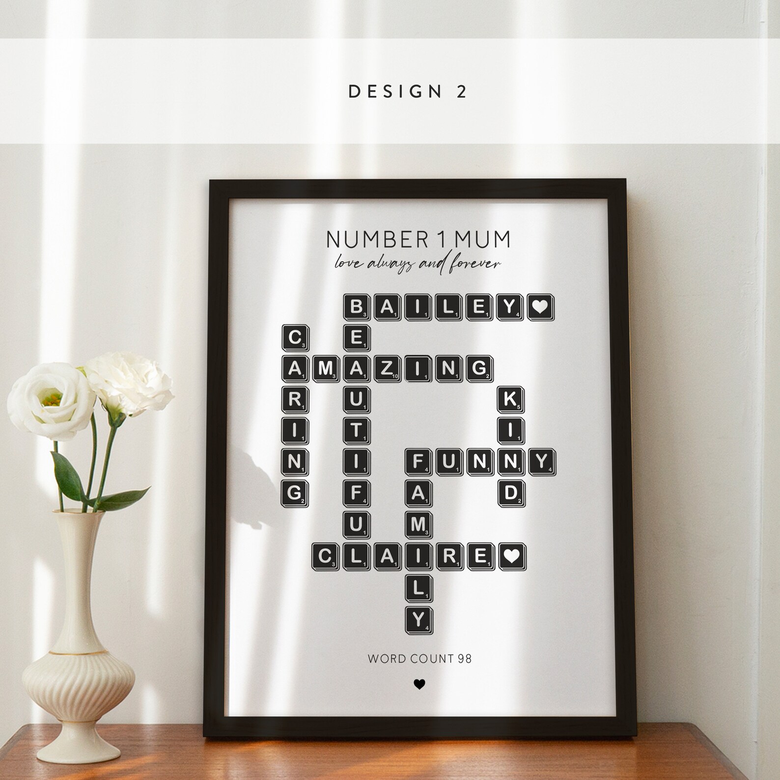 Word Tiles Family Wall Print - Fully Custom Print for Family, Mummy ...