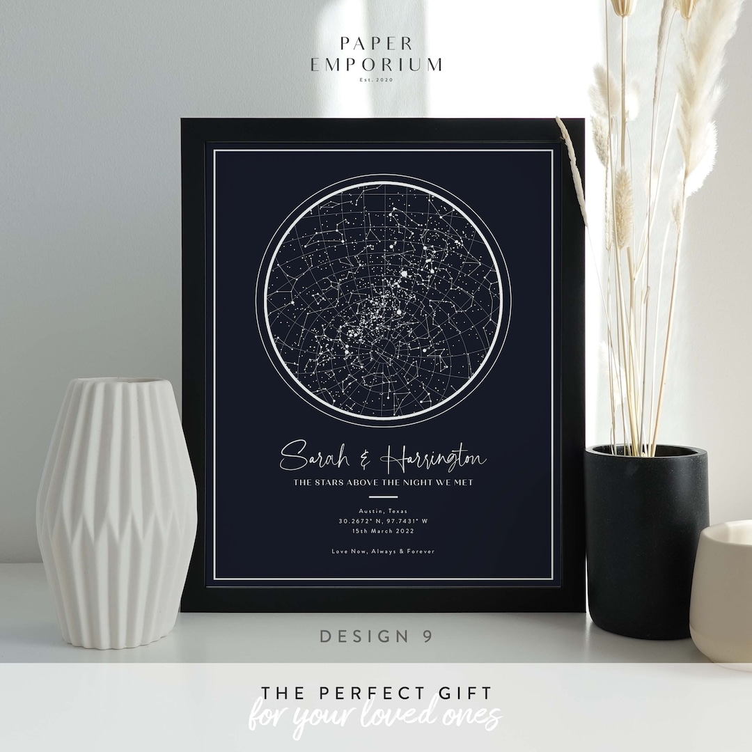 The Stars Above Star Chart Constellation Sky Print, Custom Star, Gift ...