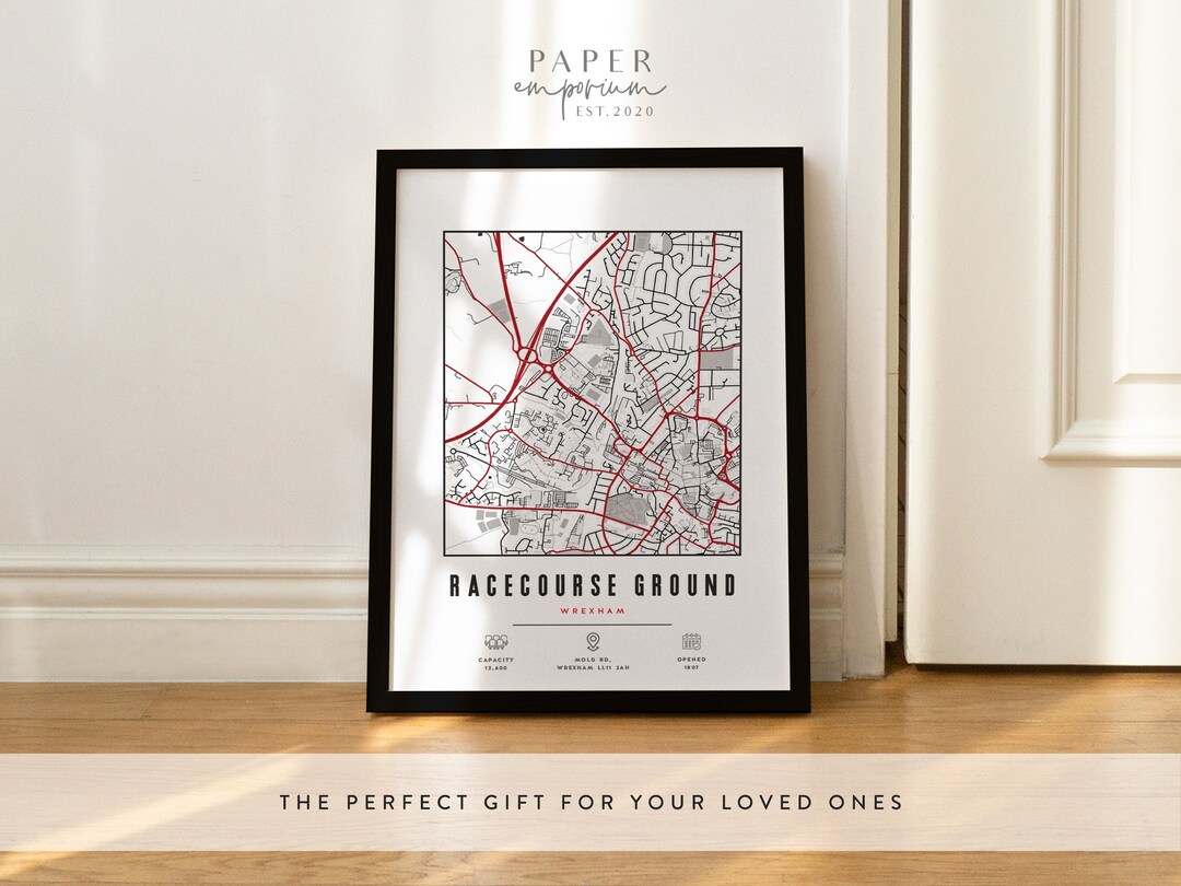 Wrexham Football Stadium Location, Map Print, Map Prints, Any Team ...