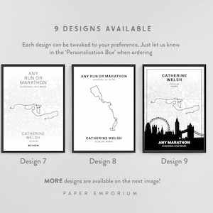 Personalised Marathon Map Print: London, New York, Paris - Finisher ...