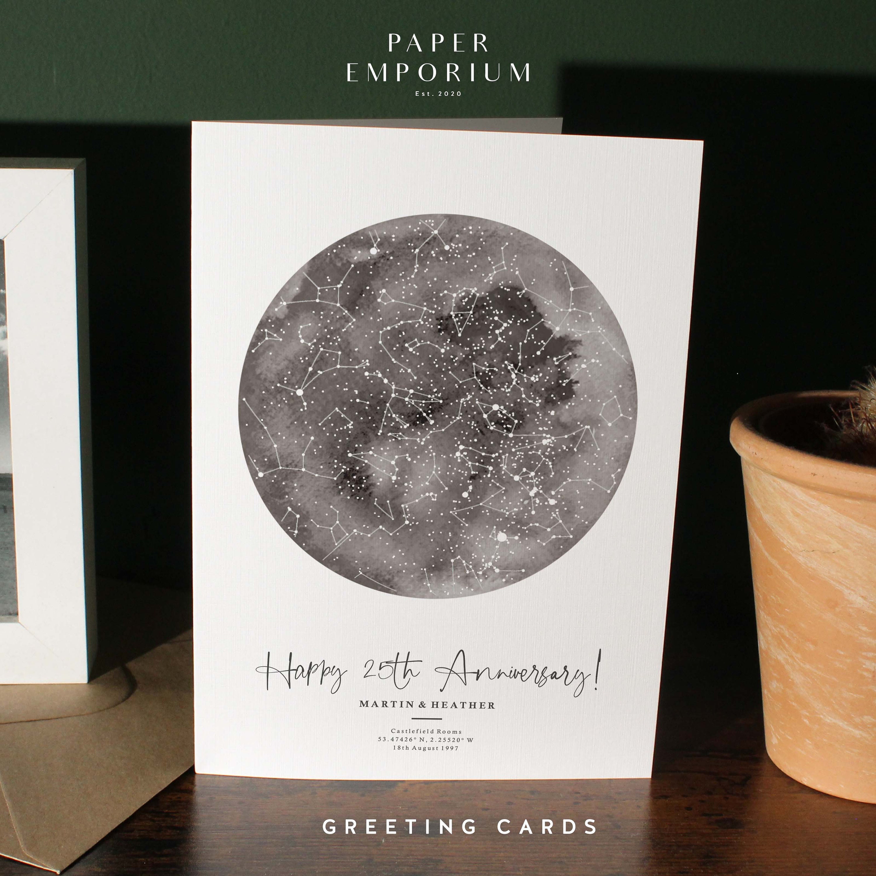 Star Map Birthday Card Custom Occasion Birthday Anniversary - Etsy