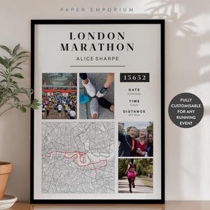 Any Marathon or Run Completion Map - Perfect Gift for Runners ...