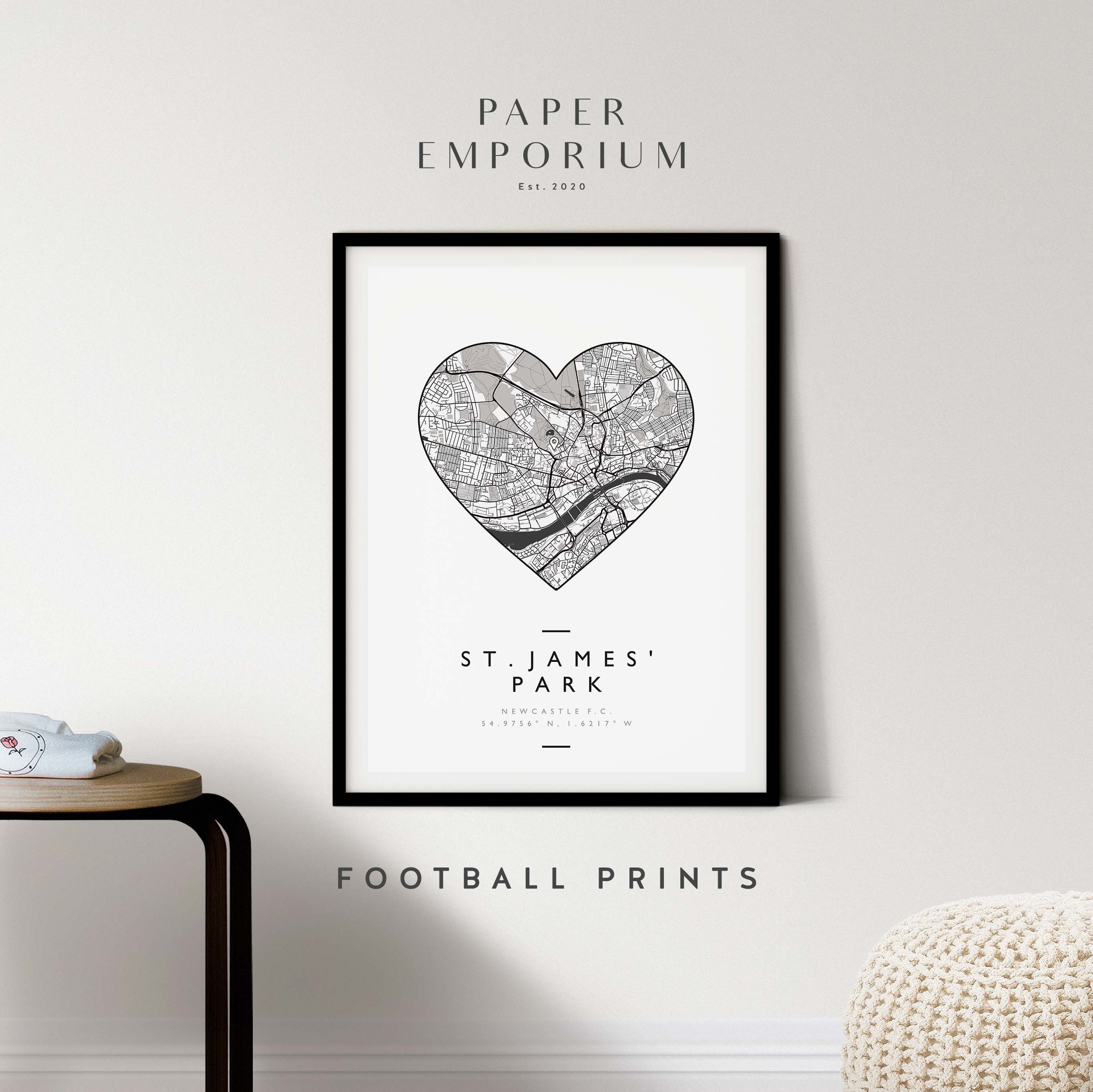 Newcastle United St James Park Map Prints Any Team Club | Etsy UK