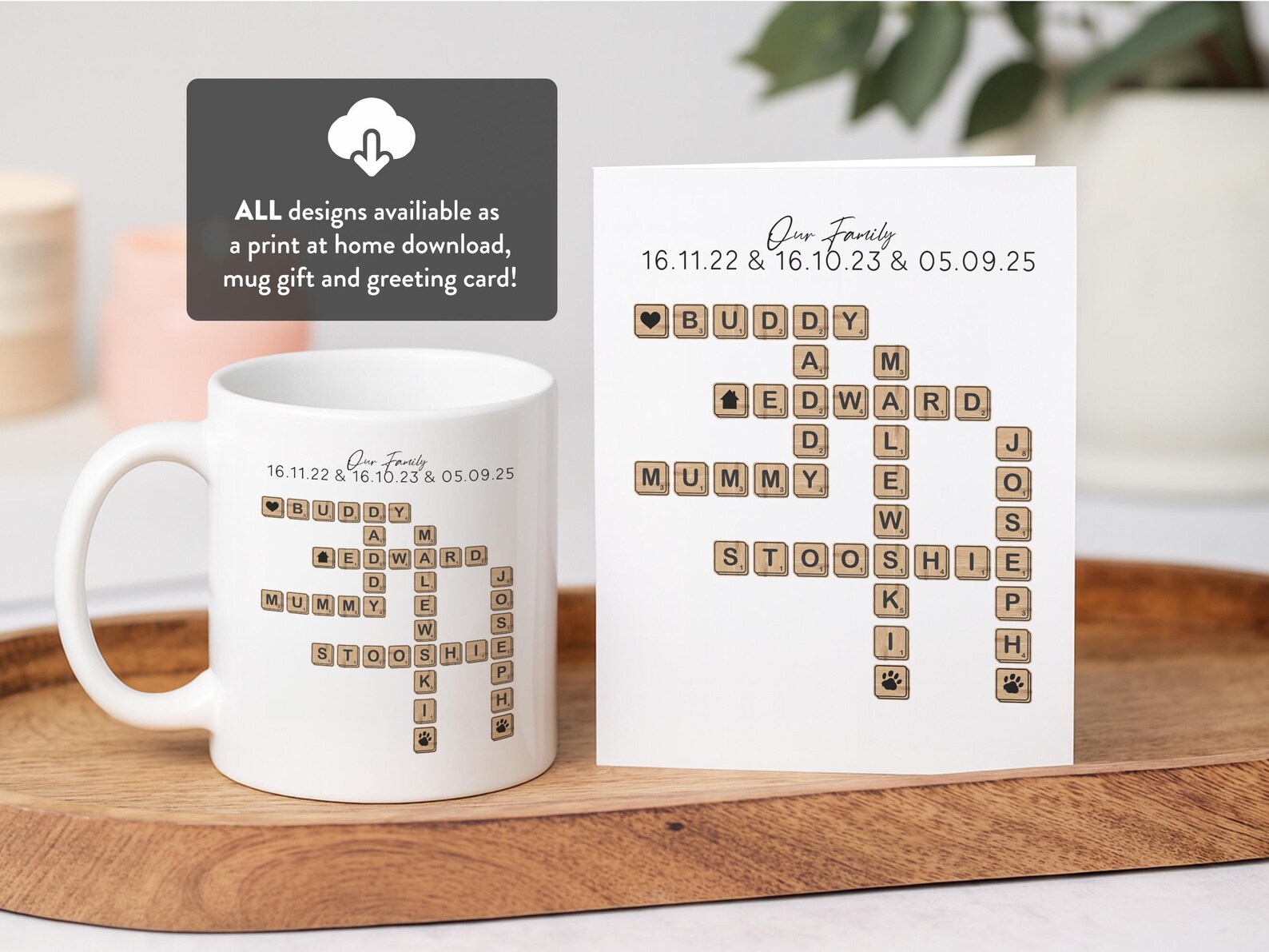 Word Tiles Family Wall Print - Fully Custom Print for Family, Mummy ...