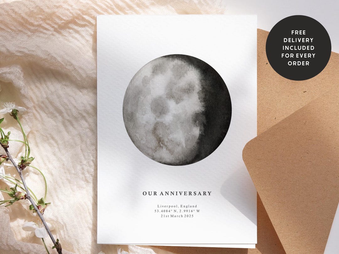 Custom Moon Phase Anniversary Card: Personalized Occasion - Etsy