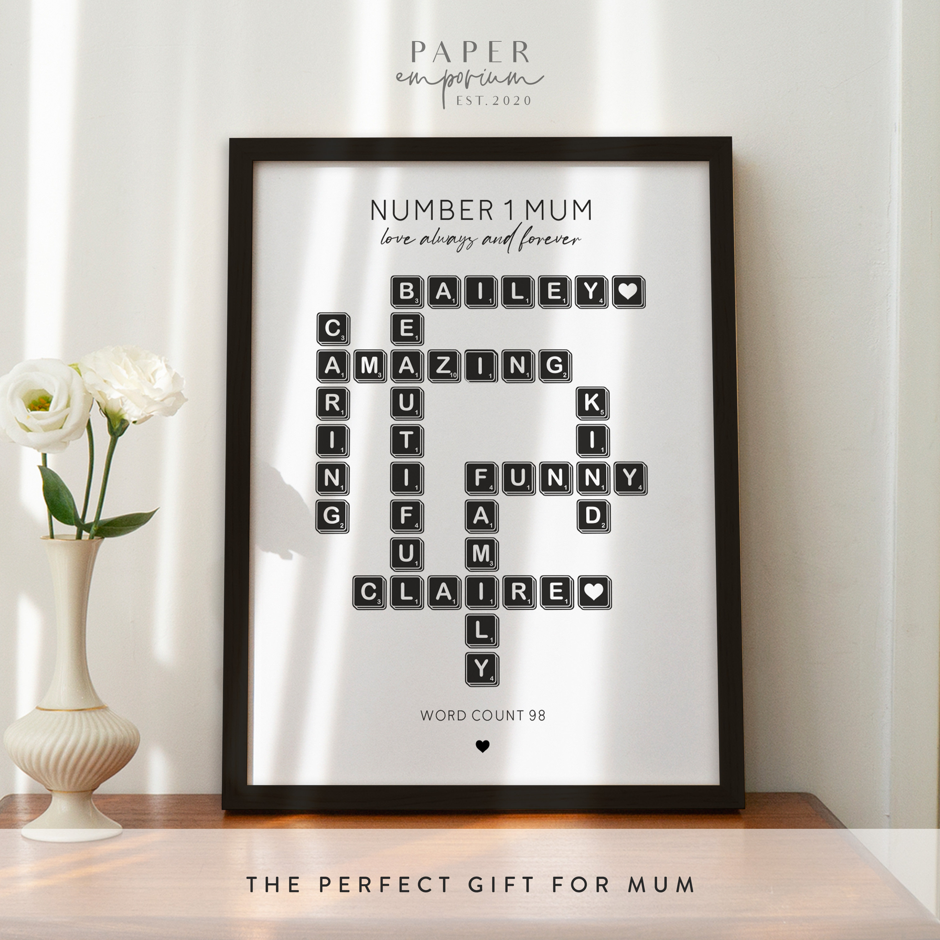Word Tiles Family Wall Print - Fully Custom Print for Family, Mummy ...