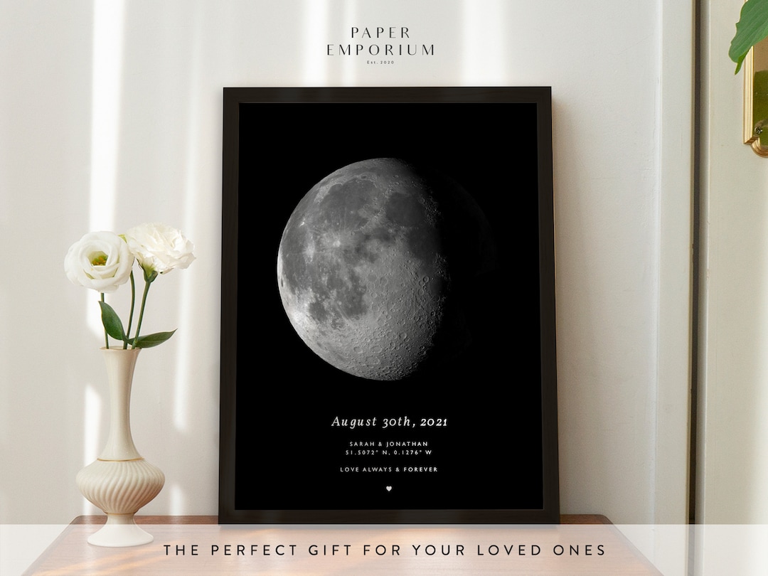 Personalised Moon Phase Prints, the Night We Married, Gift for Mum Dad ...
