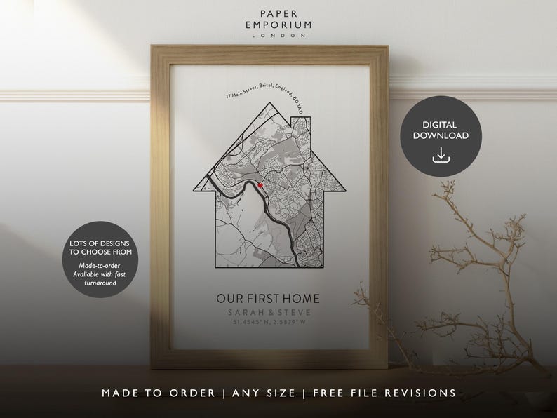 Personalised Home Map Print: New Home Gift, Housewarming Keepsake - Etsy UK