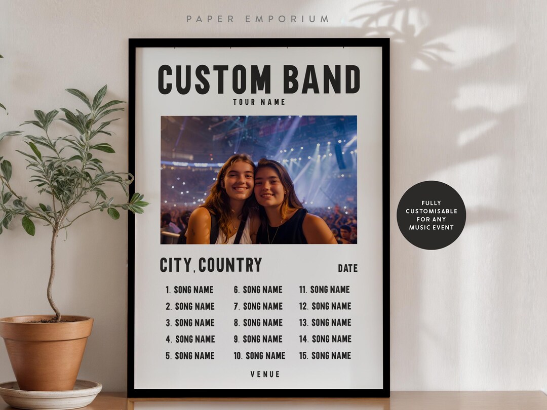 Custom Concert Set List Print: Personalized Music Gift - Etsy