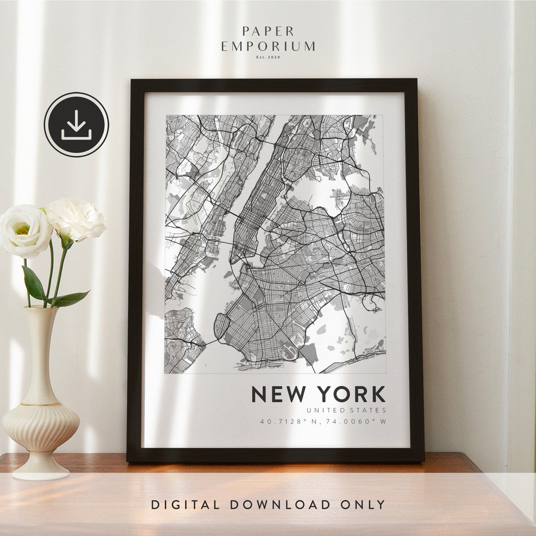 Custom City Map Print: Minimalist Style (digital Download) - Etsy