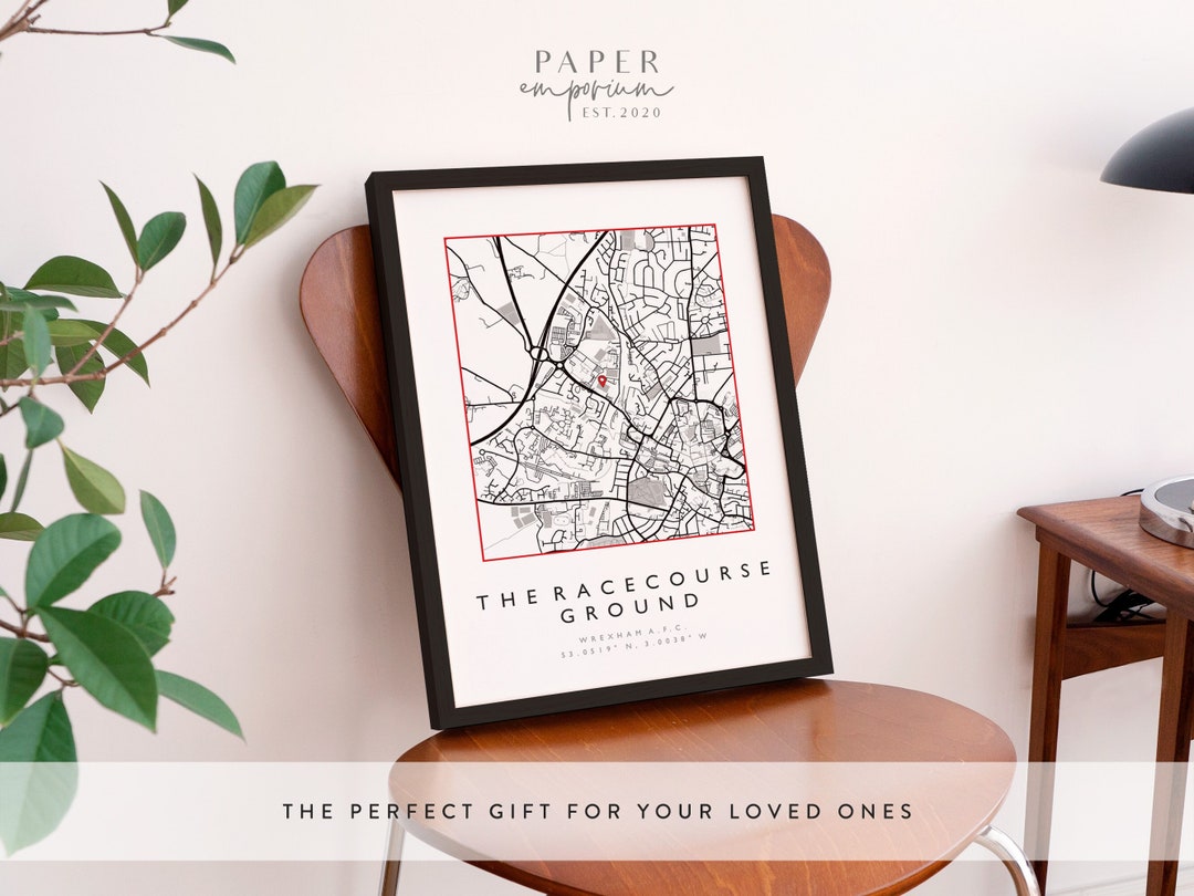 Wrexham Football Stadium Location, Map Print, Map Prints, Any Team ...