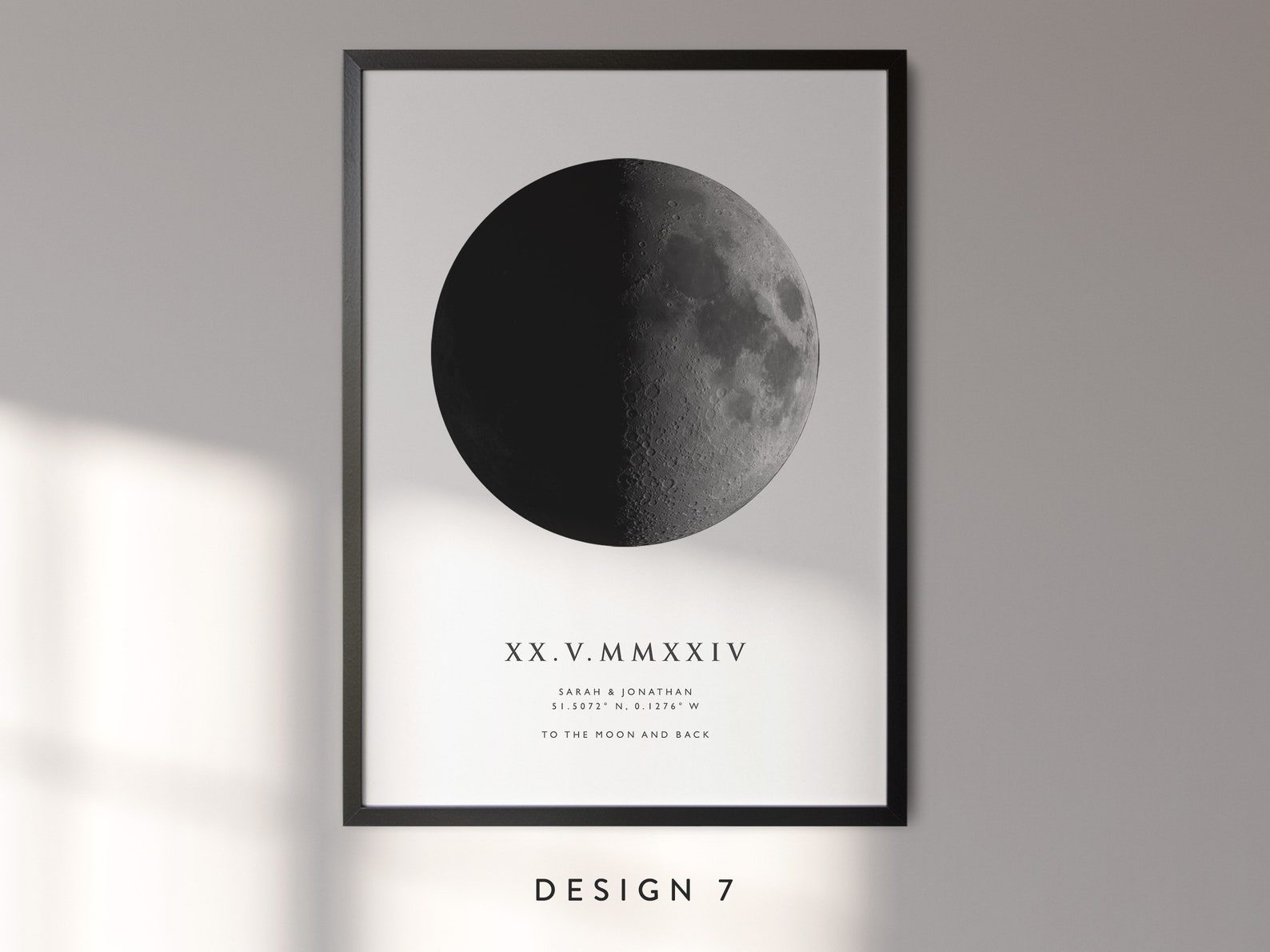 Personalised Moon Phase Prints, the Night We Married, Gift for Mum Dad ...