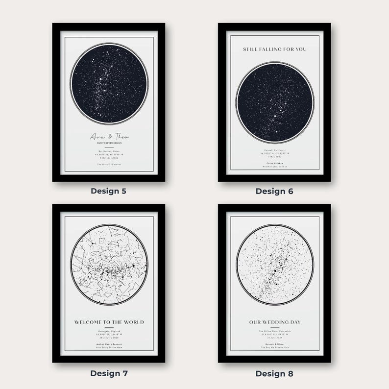 Anniversary Star Map Gift, Our Personalised Night Sky Print, Custom ...