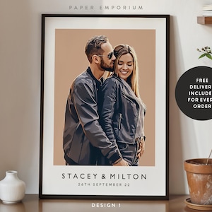 Personalised Couple Photo Illustrated Print, Styalised, Vectorised ...