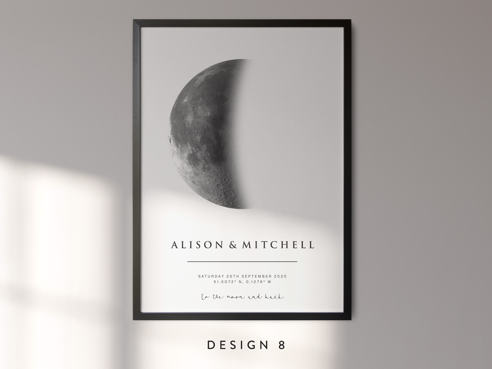 Personalised Moon Phase Prints, the Night We Married, Gift for Mum Dad ...
