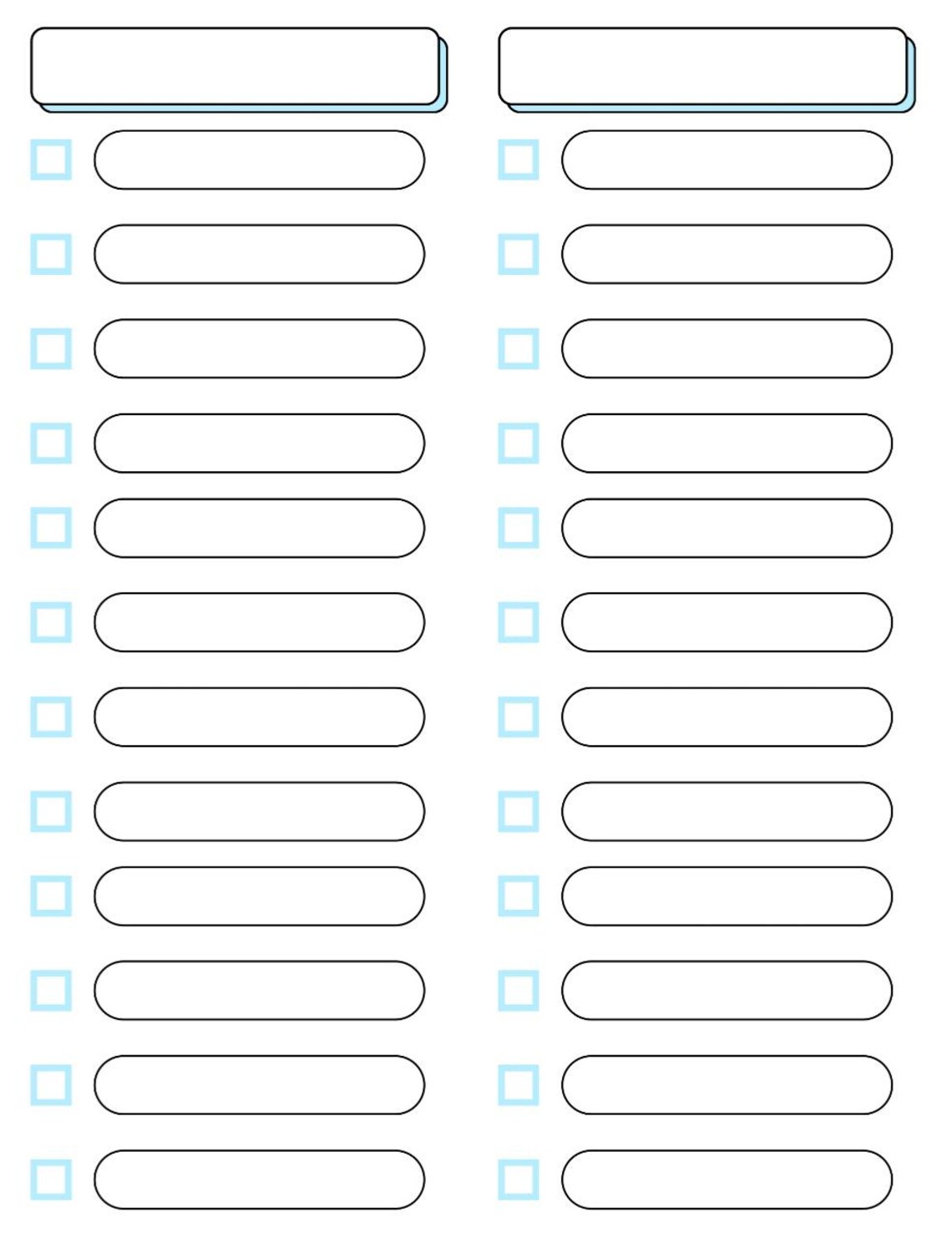 Editable Blank Check List *download & Print* - Etsy