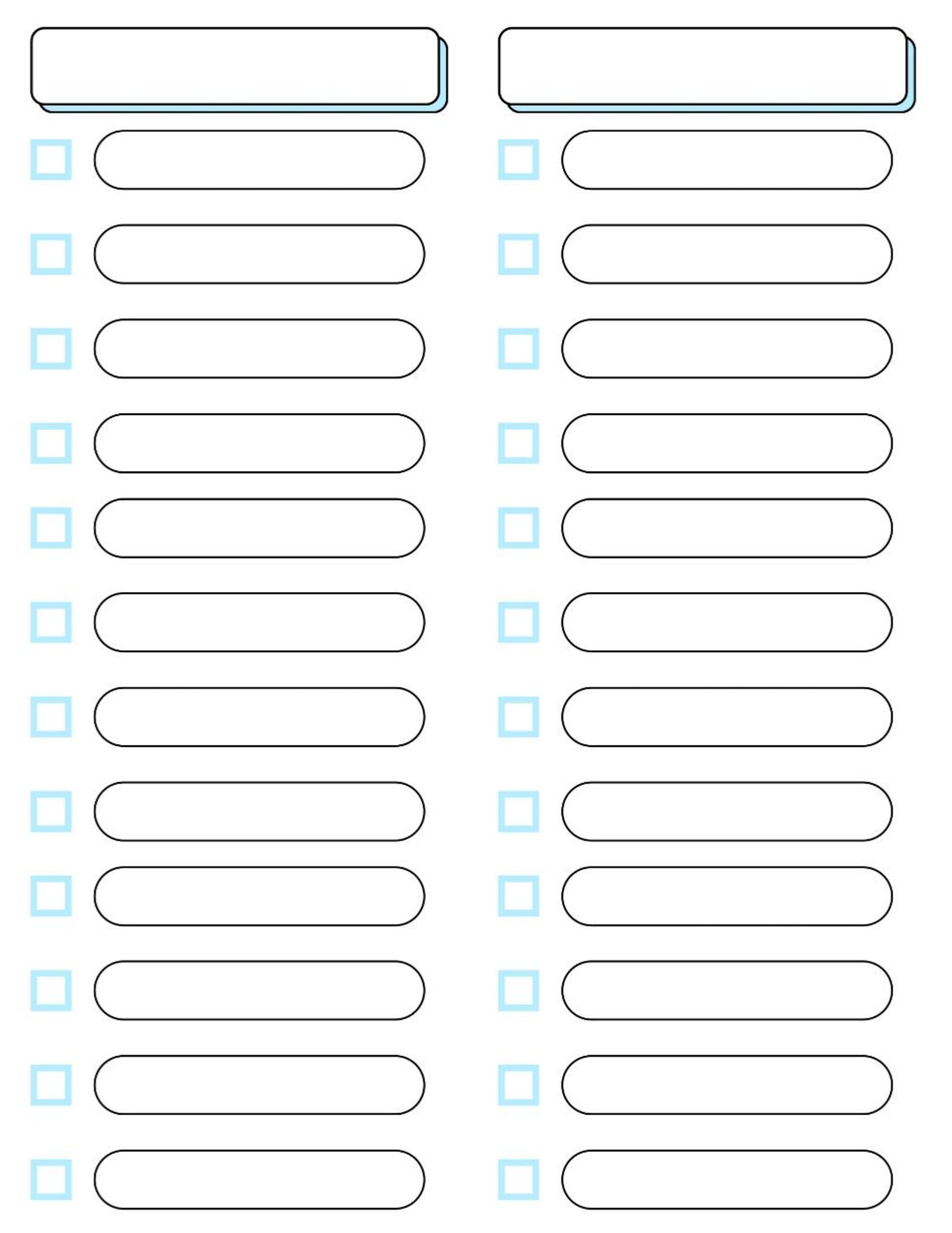 Editable Blank Check List *download & Print* - Etsy