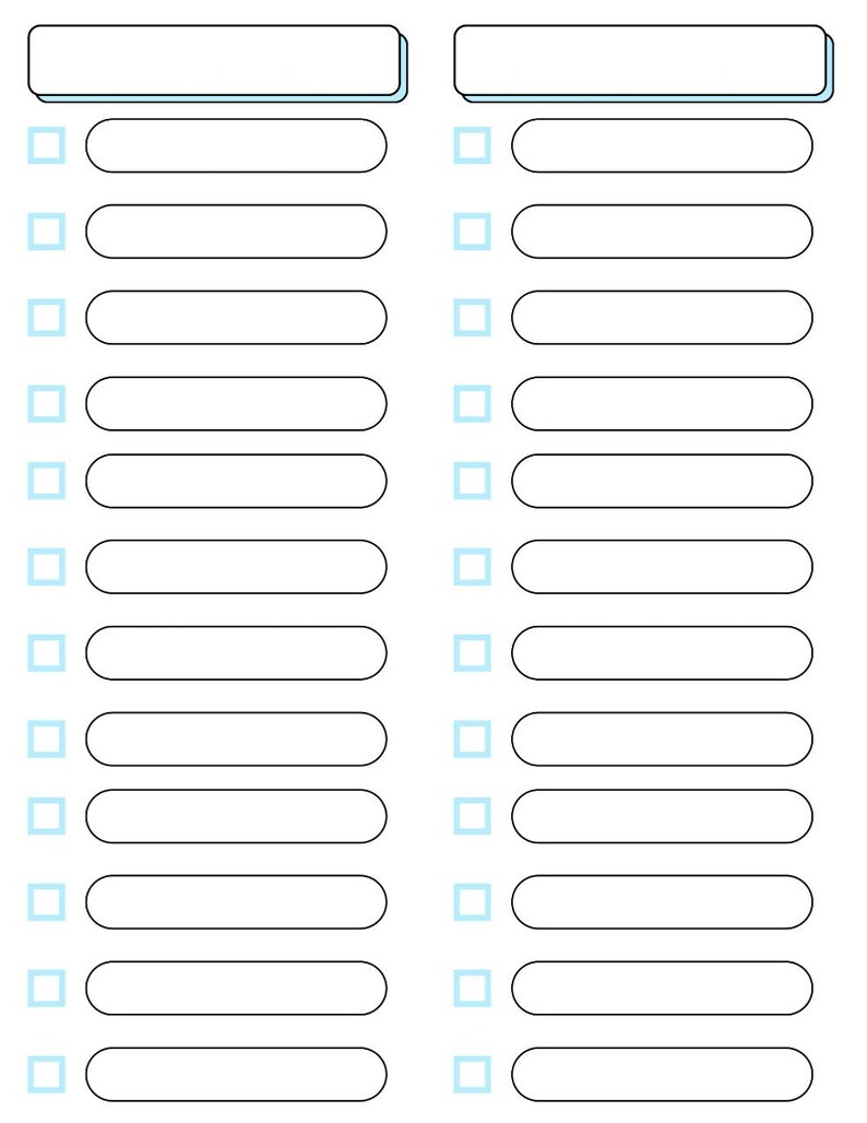 Editable Blank Check List *download & Print* - Etsy
