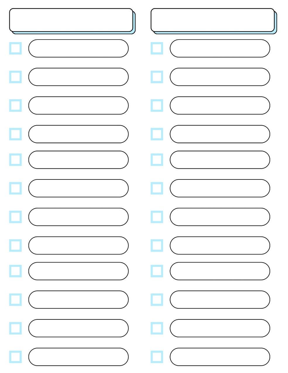 Editable Blank Check List *download & Print* - Etsy