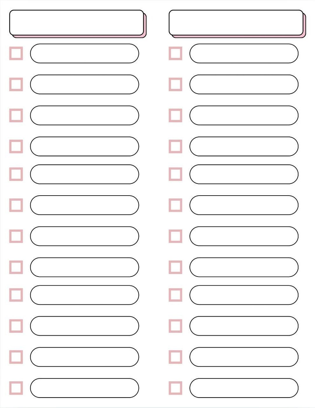 Editable Blank Check List *download & Print* - Etsy