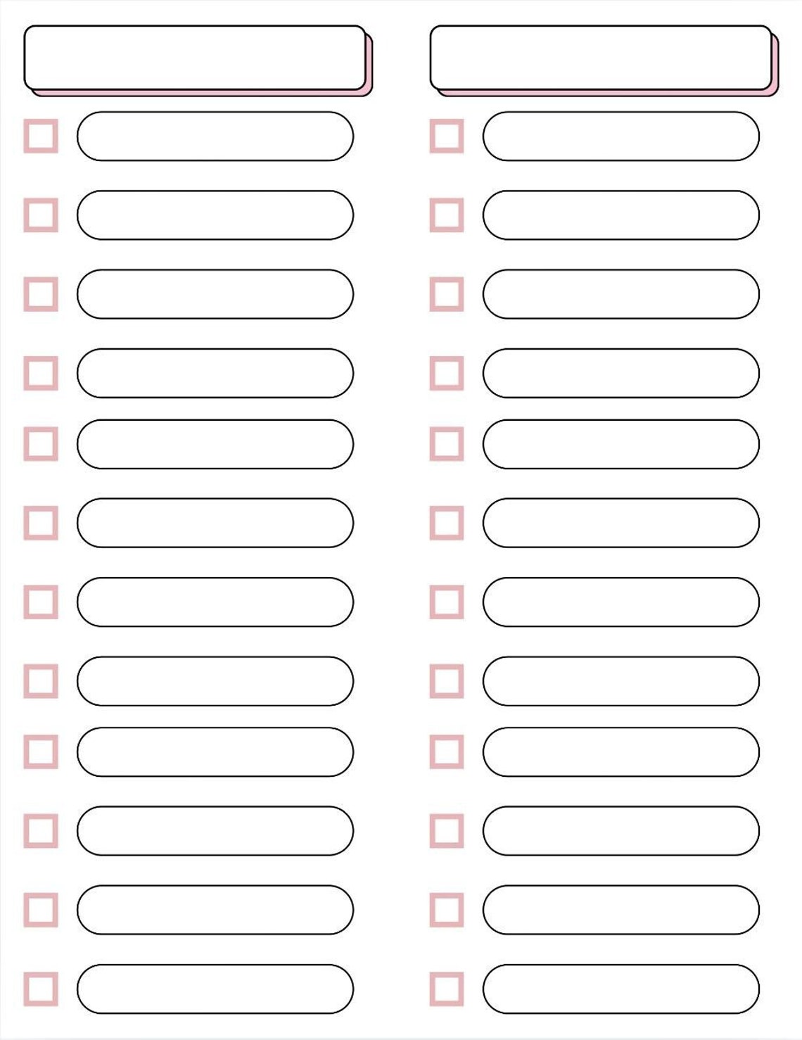 Editable Blank Check List *download & Print* - Etsy