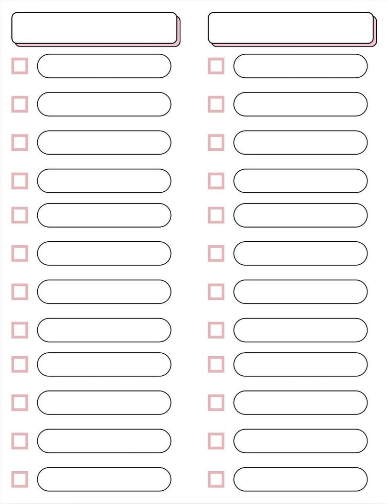 Editable Blank Check List *download & Print* - Etsy