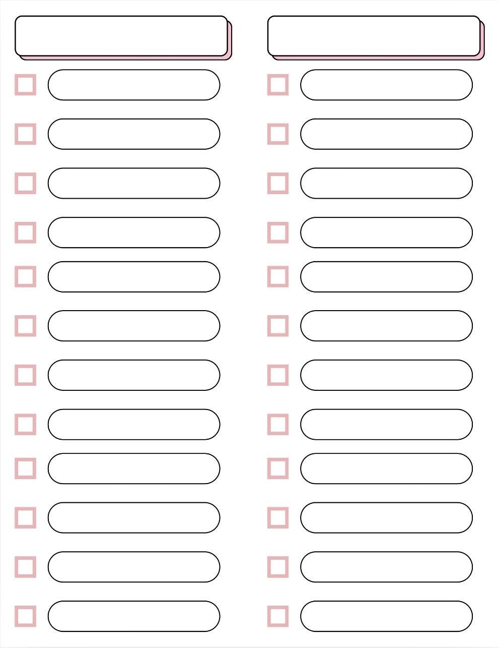 Editable Blank Check List *download & Print* - Etsy