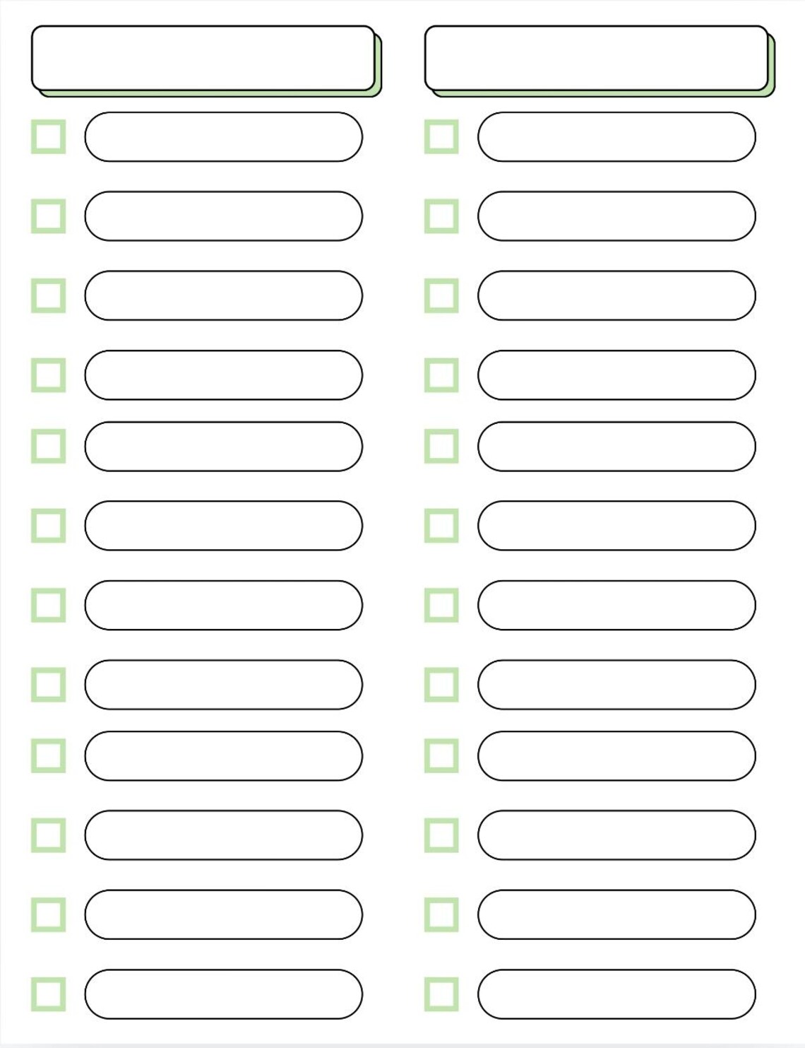 Editable Blank Check List *download & Print* - Etsy