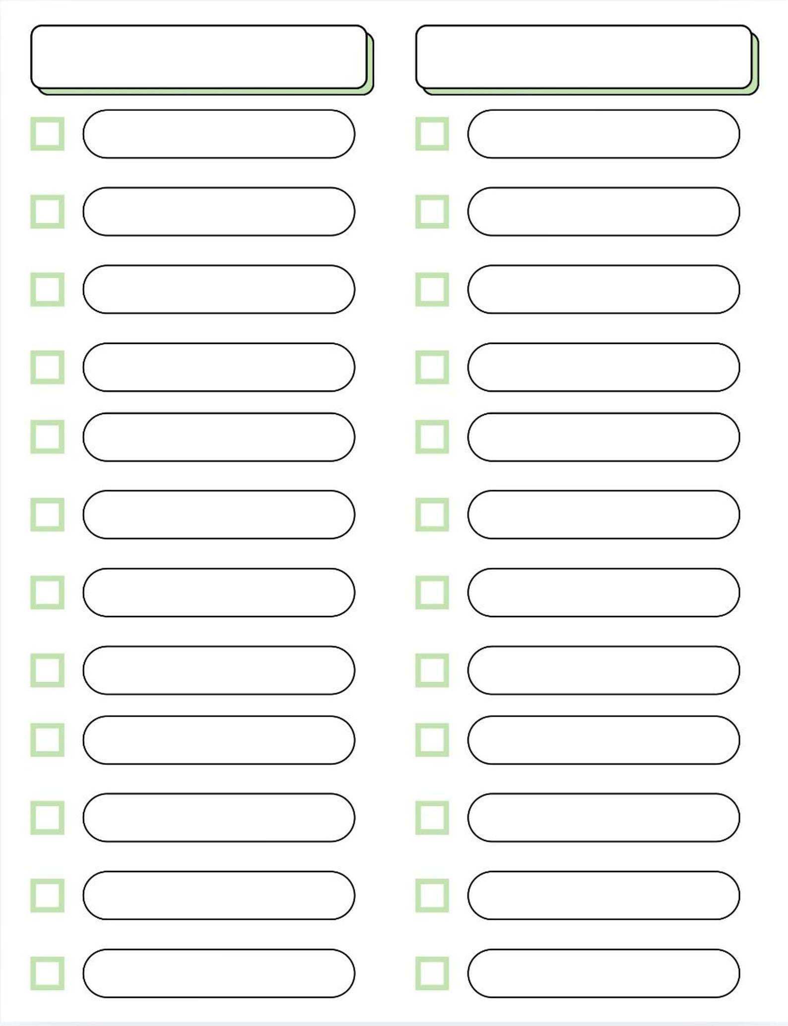 Editable Blank Check List *download & Print* - Etsy