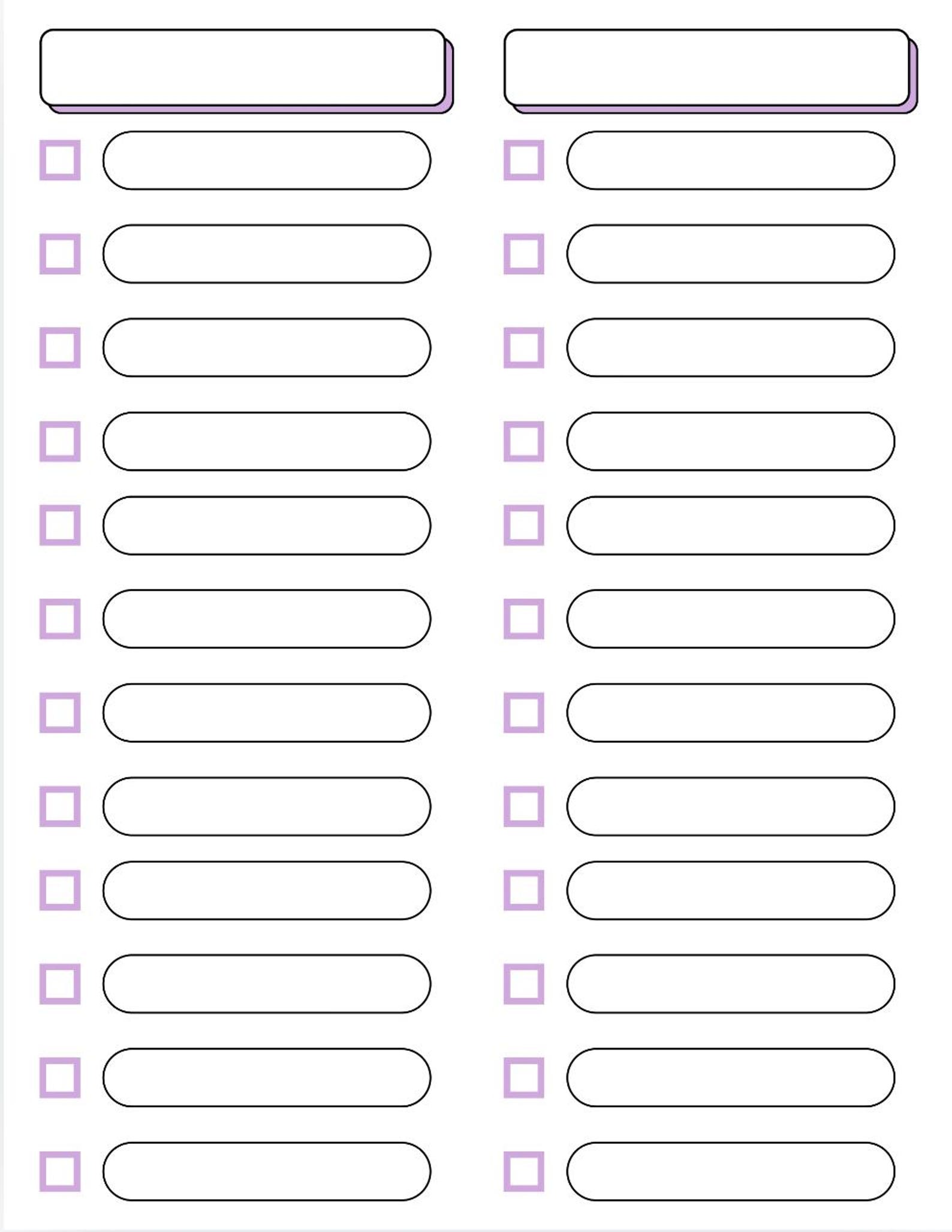 Editable Blank Check List *download & Print* - Etsy