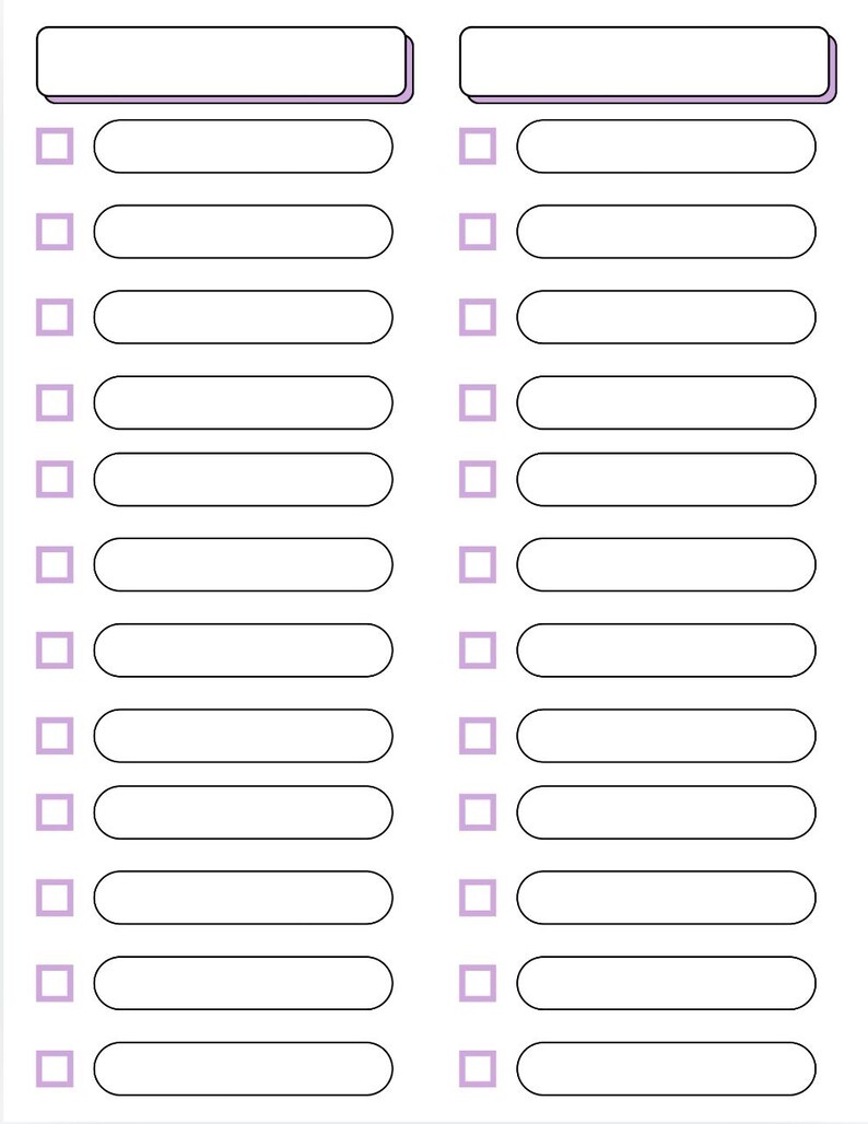Editable Blank Check List *download & Print* - Etsy