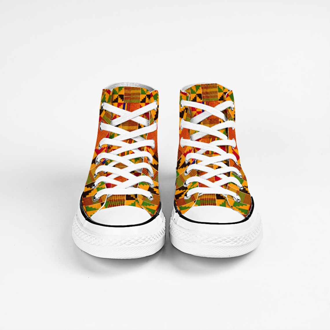 Kente African Custom Shoes Unisex High Top Canvas Shoes - Etsy