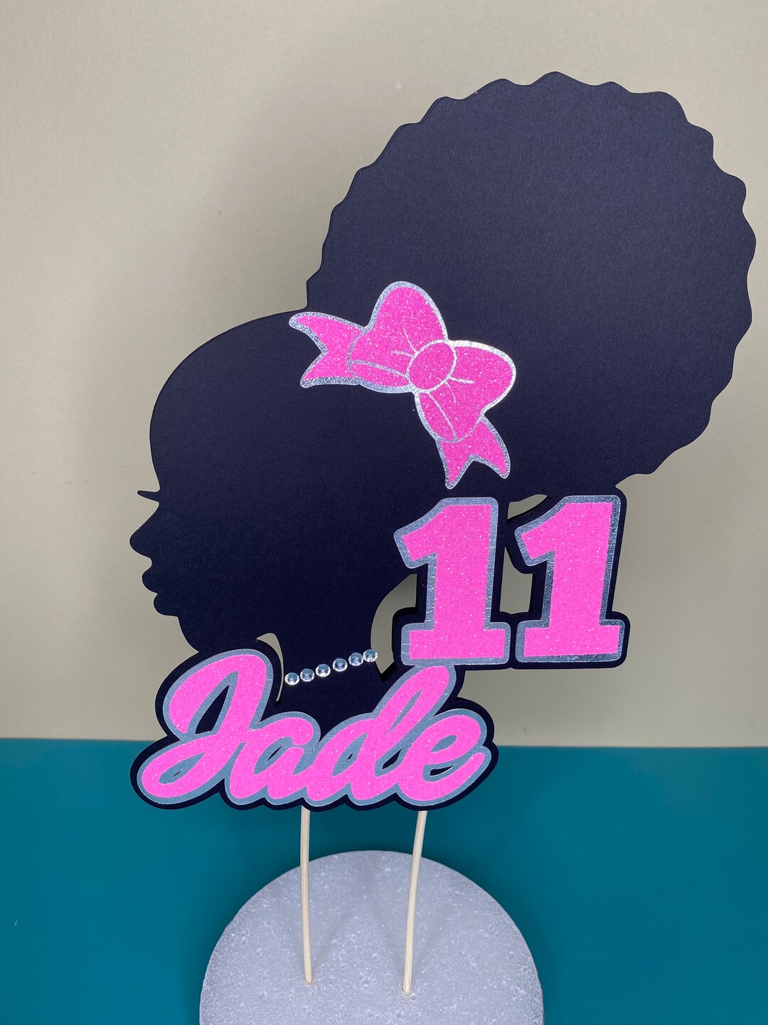 Afro Princess Silhouette Cake Topper, Doll Party Decorations, Doll Cake ...