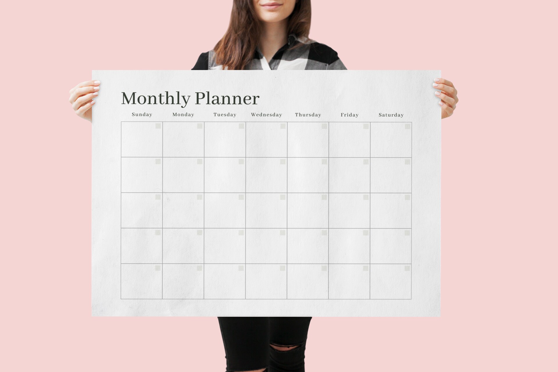 PRINTABLE Monthly Calendar A3 Monthly Weekly Calendar | Etsy