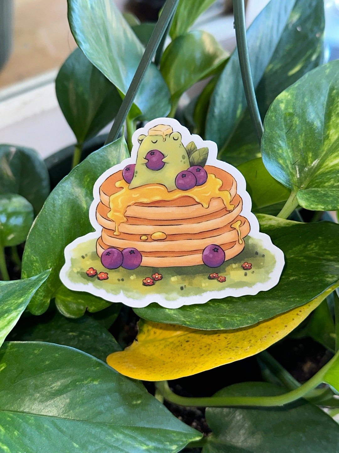 Pancake Frog Vinyl Sticker, Frog Sticker, Waterproof, Laptop Sticker ...