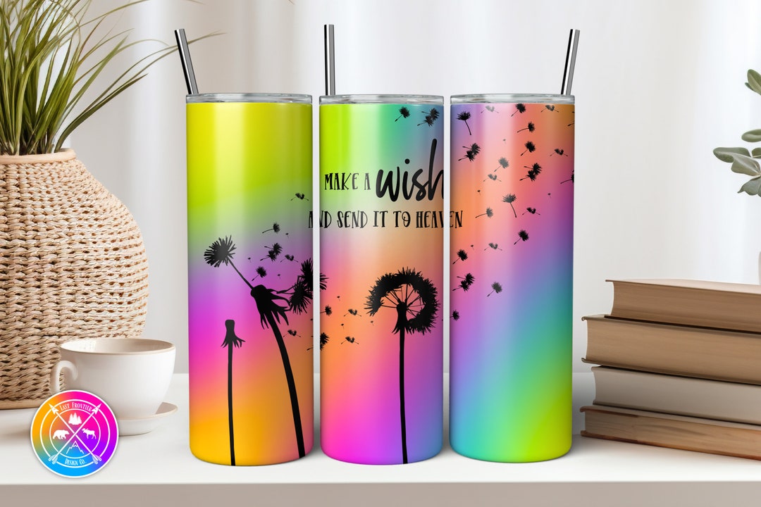 Dandelion 20 Oz Skinny Tumbler Sublimation Design Digital Download PNG ...