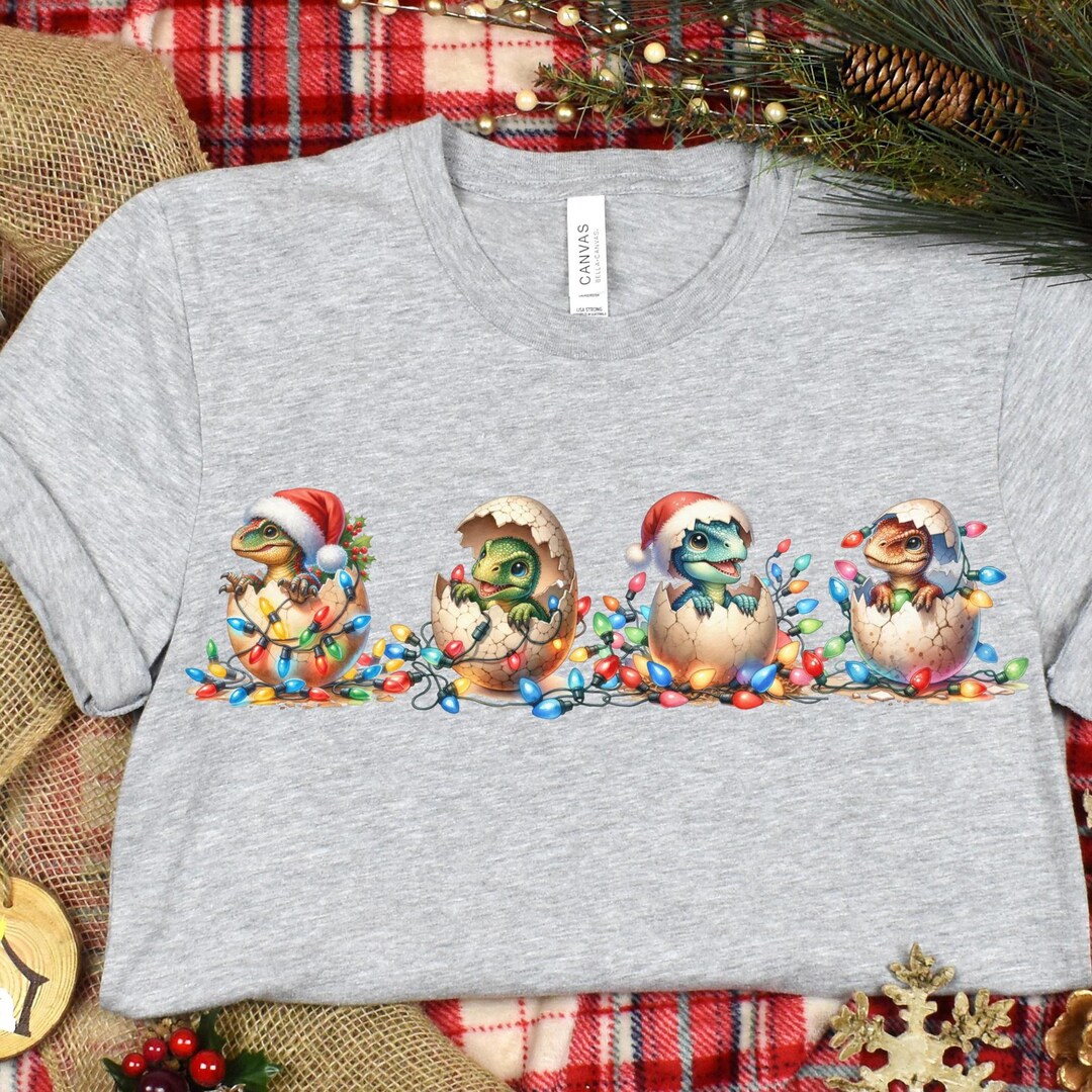 Christmas Baby Dinosaur PNG Cute Dino Clipart Hatching Dino With Santa ...