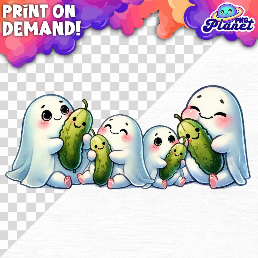 Pickle Loving Ghost Clipart Ghost With Pickles Sublimation Design ...