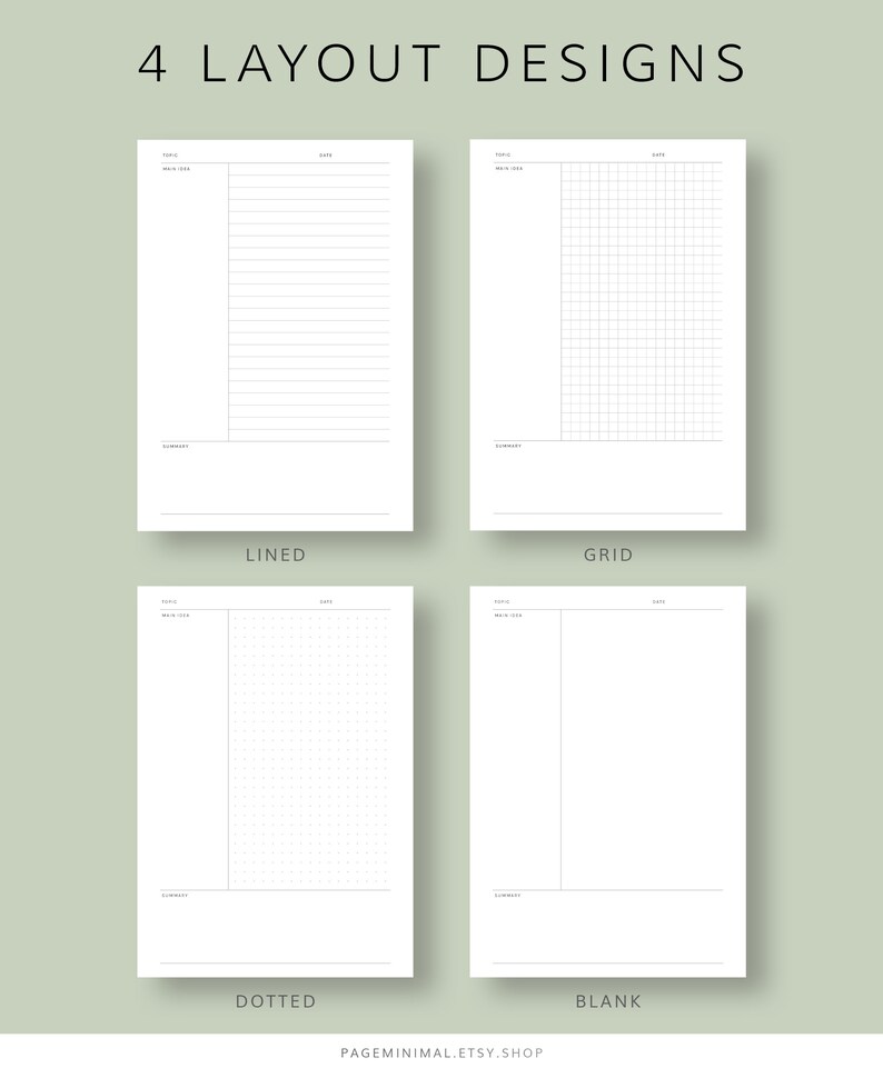 Printable Cornell Note Template PDF | Productivity Note Taking Method ...